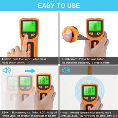 5-IN-1 STUD FINDER WALL SCANNER WITH HD LCD DISPLAY FOR DETECTING WOOD ...