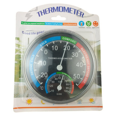 5 inches Round Thermometer Hygrometer Indoor Outdoor Temperature Meter ...