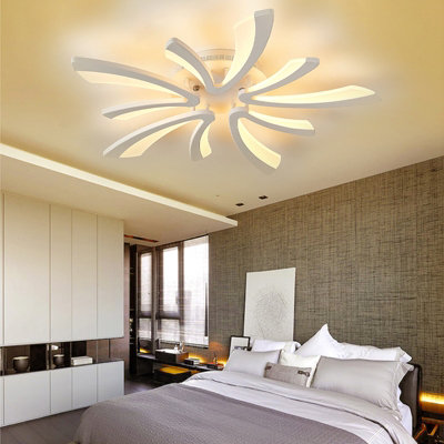 5 Lamp Unique V Shaped Acrylic LED Semi Flush Mount Ceiling Light ...