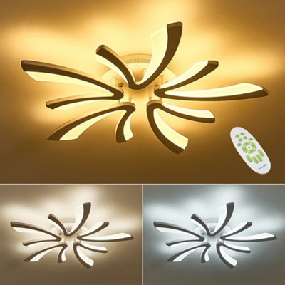 5 Lamp Unique V Shaped Acrylic LED Semi Flush Mount Ceiling Light ...