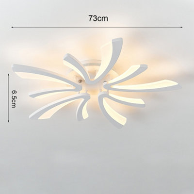5 Lamp Unique V Shaped Acrylic LED Semi Flush Mount Ceiling Light ...