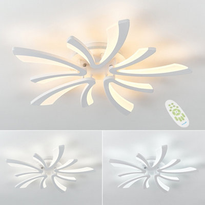 5 Lamp Unique V Shaped Acrylic LED Semi Flush Mount Ceiling Light ...