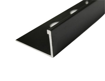 5 lengths of 10mm Matt Black Tile Trim 250cm long | DIY at B&Q