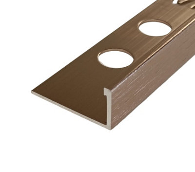 5 lengths of 12.5mm Brushed Bronze Tile Trim 250cm long