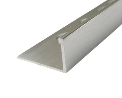 5 lengths of 12.5mm Brushed Silver Chrome Tile Trim 250cm long