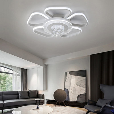 5 Lights Modern Crystal LED Petal Ceiling Light Fixture 50 cm White Light