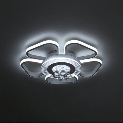 5 Lights Modern Crystal LED Petal Ceiling Light Fixture 50 cm White Light