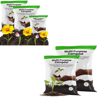 5 Litre Nutrient Rich Multi Purpose Garden Compost Bags With Improved ...