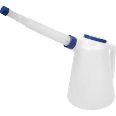 5 Litre Oil Container with Blue Lid & Flexible Spout - Screw Cap ...