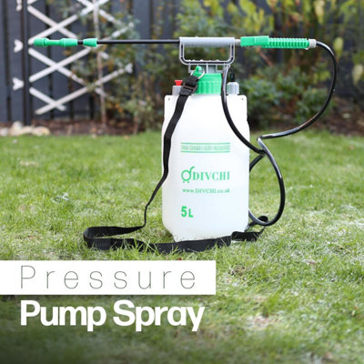 5 Litre Pump Action Pressure Sprayer with Adjustable Nozzle & Carrying ...