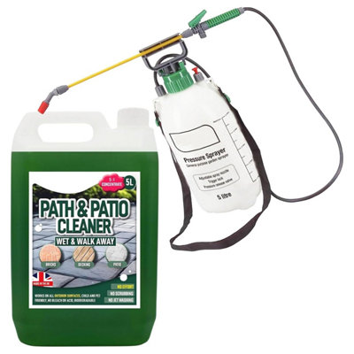5 Litre Sprayer Bottle & Patio Cleaner Fluid Staining Remover Cleaning ...