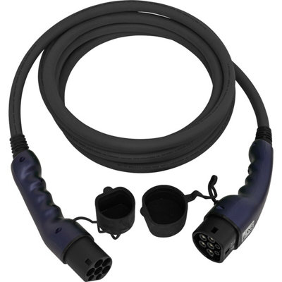 5 Meter Type 2 Electric Vehicle Charger Cable with Storage Case - 32A 3 ...