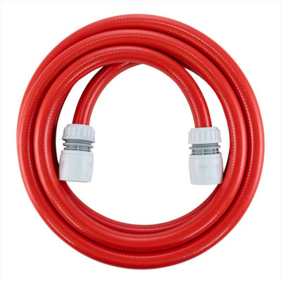 5 Meters Red Water Hose Set 12.5mm Pipe with 2 White Connectors