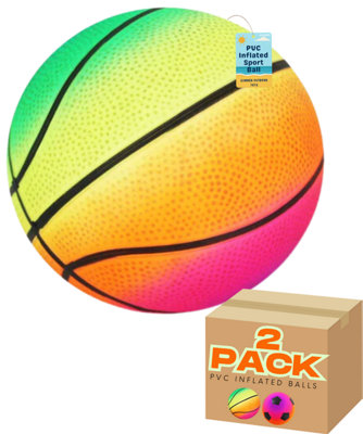 5" Neon Fluorescent Coloured Football Ball for Kids - Inflated - 2 Pack