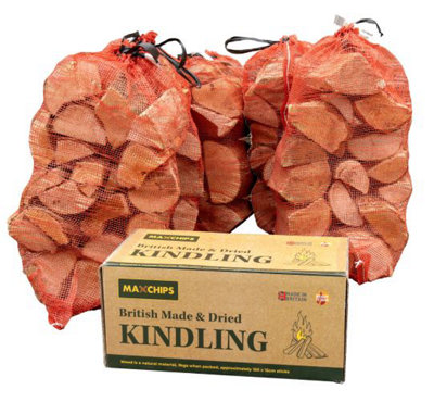5 Nets of Maxchips Hardwood Logs & 1 Box of Maxchips Kindling. (Delivery Included)