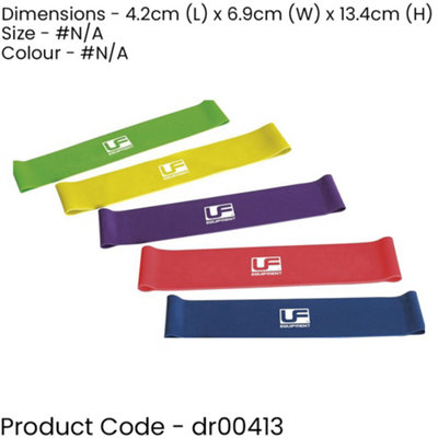 5 PACK - 10 Inch Latex Workout Resistance Bands - LIGHT To EXTRA STRONG ...