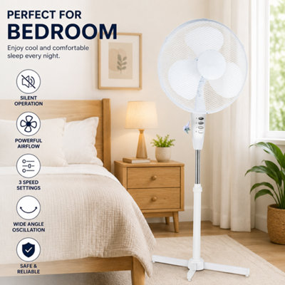 5 PACK 16 INCH ELECTRIC STAND FAN 45W ADJUSTABLE QUIET 3 SPEED ...