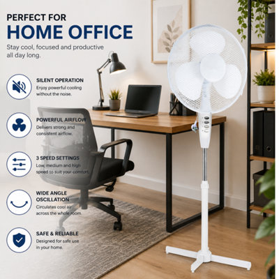 5 PACK 16 INCH ELECTRIC STAND FAN 45W ADJUSTABLE QUIET 3 SPEED ...