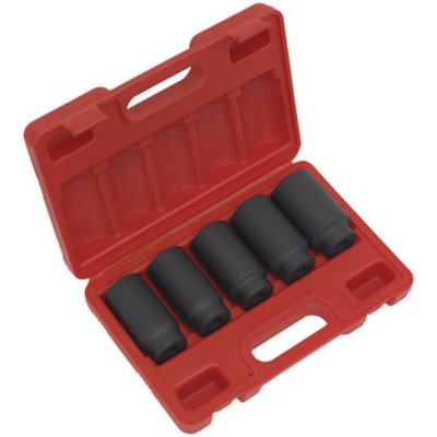 5 PACK - 29mm to 36mm DEEP Impact Socket Set - 1/2" Square Drive - 6 Pt ...