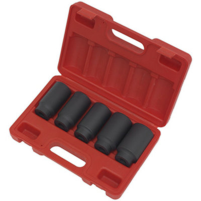 5 PACK - 29mm to 36mm DEEP Impact Socket Set - 1/2" Square Drive - 6 Pt ...