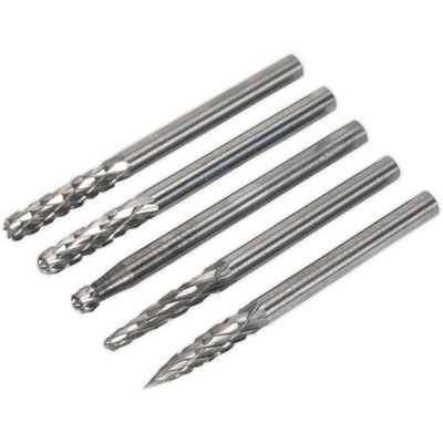 5 PACK - 3mm Micro Carbide Burr Bits Set - VARIOUS HEADS - Rotary Metal ...