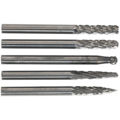 5 PACK - 3mm Micro Carbide Burr Bits Set - VARIOUS HEADS - Rotary Metal ...
