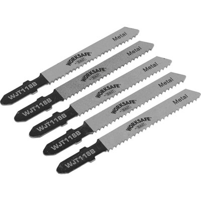 5 PACK 55mm HSS Metal Jigsaw Blade - 12 TPI - Wavy Set Teeth - Metal ...