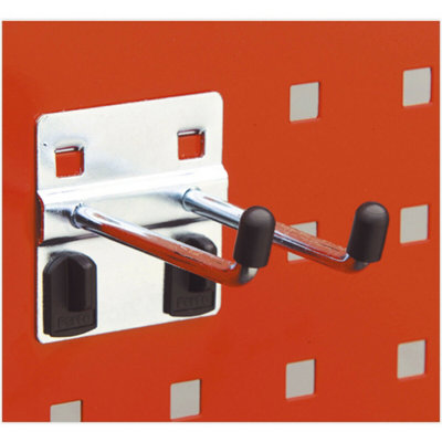 5 PACK - 6 x 25mm Double Tool Storage Hook & Vertical End - Square ...
