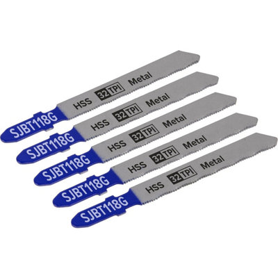 5 PACK - 75mm METAL Jigsaw Blade Set - 32 TPI Milled & Wavy Teeth ...