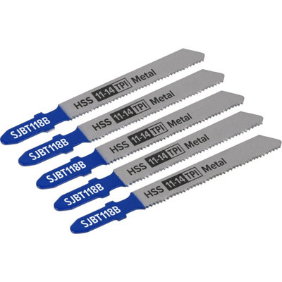 5 PACK - 92mm METAL Jigsaw Blade Set - 11 / 14 TPI - Milled & Wavy ...