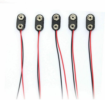 5 PACK 9V Battery I-type Snap Connector - Plastic Housing - Battery ...