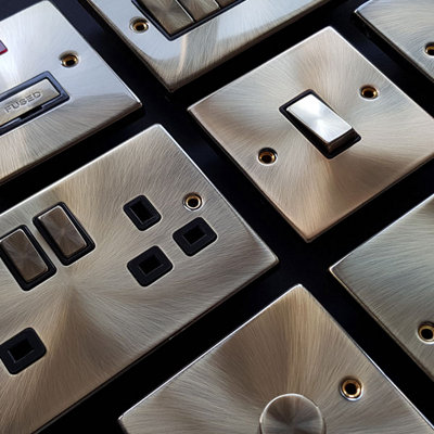 5 PACK - Antique Brass 2 Gang 2 Way LED 100W Trailing Edge Dimmer Light ...