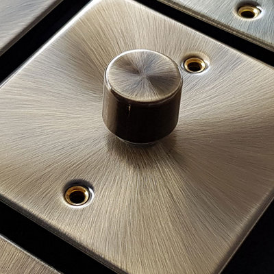 5 PACK - Antique Brass 2 Gang 2 Way LED 100W Trailing Edge Dimmer Light ...