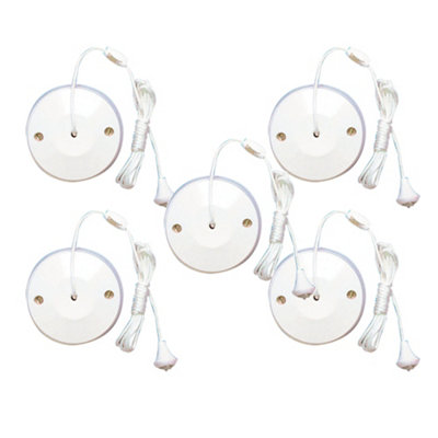 5 Pack Arlec 10A 1 Gang 2 Way White Ceiling Pull Cord Switch Bathroom Toilet