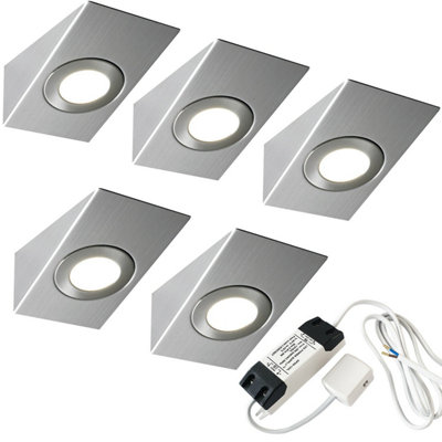 5 Pack Brushed Nickel Under Cabinet Kitchen LED Light Kit with Warm ...