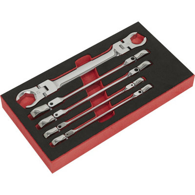 5 PACK Flexible Head Flare Nut Spanner Set - Compression Joint / Brake ...