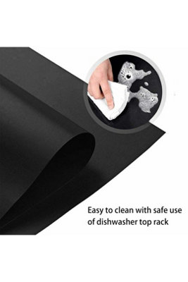 5 Pack Non Stick Oven Liner BBQ Grill Mat Fan Assisted Black