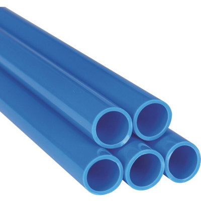 5 Pack of 15mm x 3m Blue Rigid Nylon Pipes for Compressed Air Systems