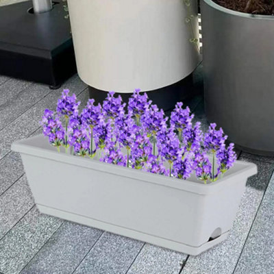 5 Pack Self-Watering Plastic Trough Planters - Ideal Indoor/Outdoor ...