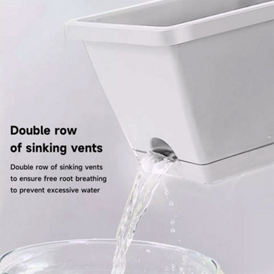 5 Pack Self-Watering Plastic Trough Planters - Ideal Indoor/Outdoor ...