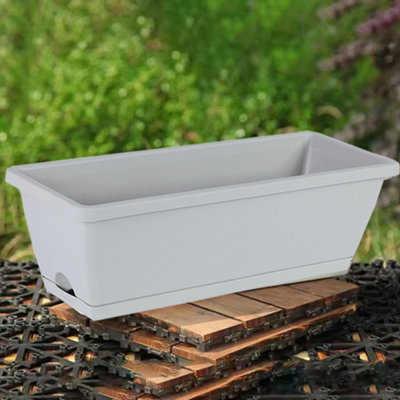 5 Pack Self-Watering Plastic Trough Planters - Ideal Indoor/Outdoor ...