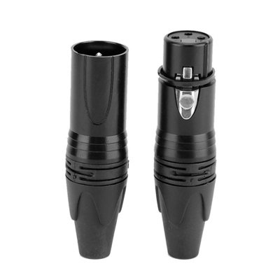 5 Pairs of Black 3-Pin XLR Plug Audio Cannon Connectors