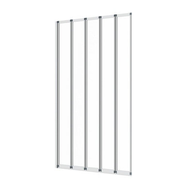 5-Panel Folding Wet Room Glass Screens Tempered Glass Bath Shower Screen