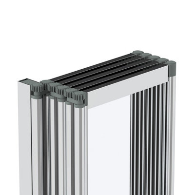 5-Panel Folding Wet Room Glass Screens Tempered Glass Bath Shower Screen