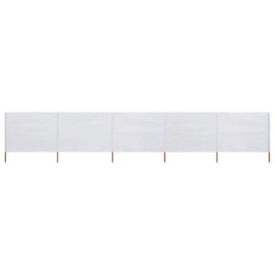 5-panel Wind Screen Fabric 600x160 cm Sand White