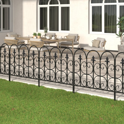 5 Panels Metal Garden Borders Fence Yard Edging Decor 61x81.5cm