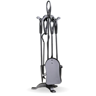 5 Pcs Fireplace Indoor Companion Tools Set with Oval Looped Handles ...