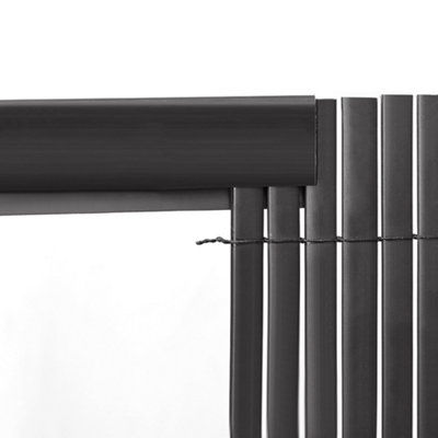 5 Pcs Gray Garden Fence PVC Privacy Screen Panel Slat Strips Fixing ...