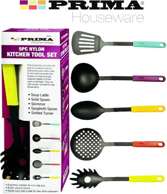 5 Pcs Nylon Kitchen Cooking Tool Set Bright Colours Non-Stick Kitchenware