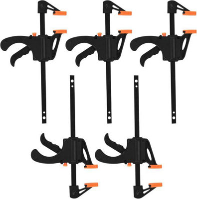 5 Pcs Quick Release Clamps, 4 Inch One-Handed Woodworking Clamps ...
